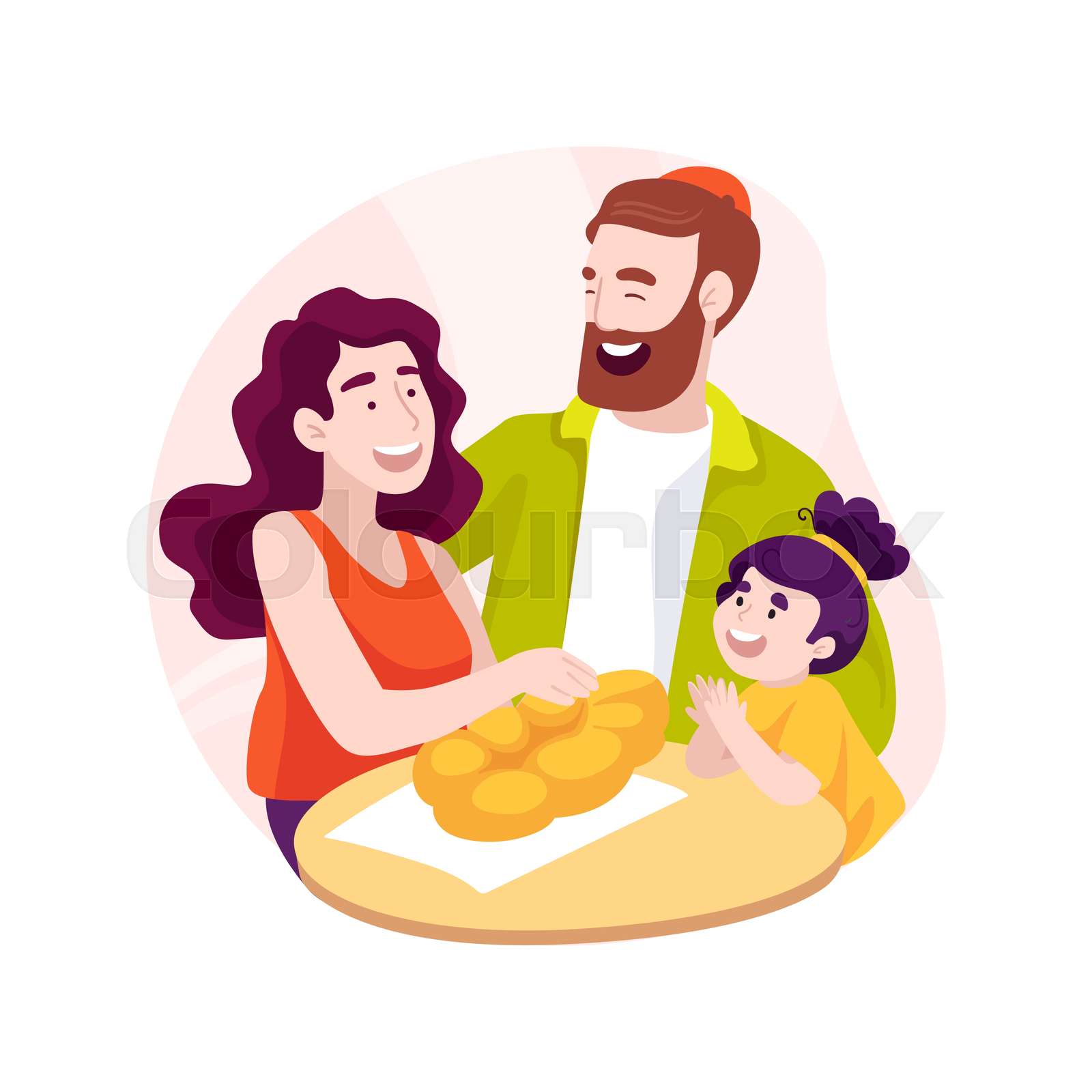 Challah isolated cartoon vector illustration. | Stock vector | Colourbox