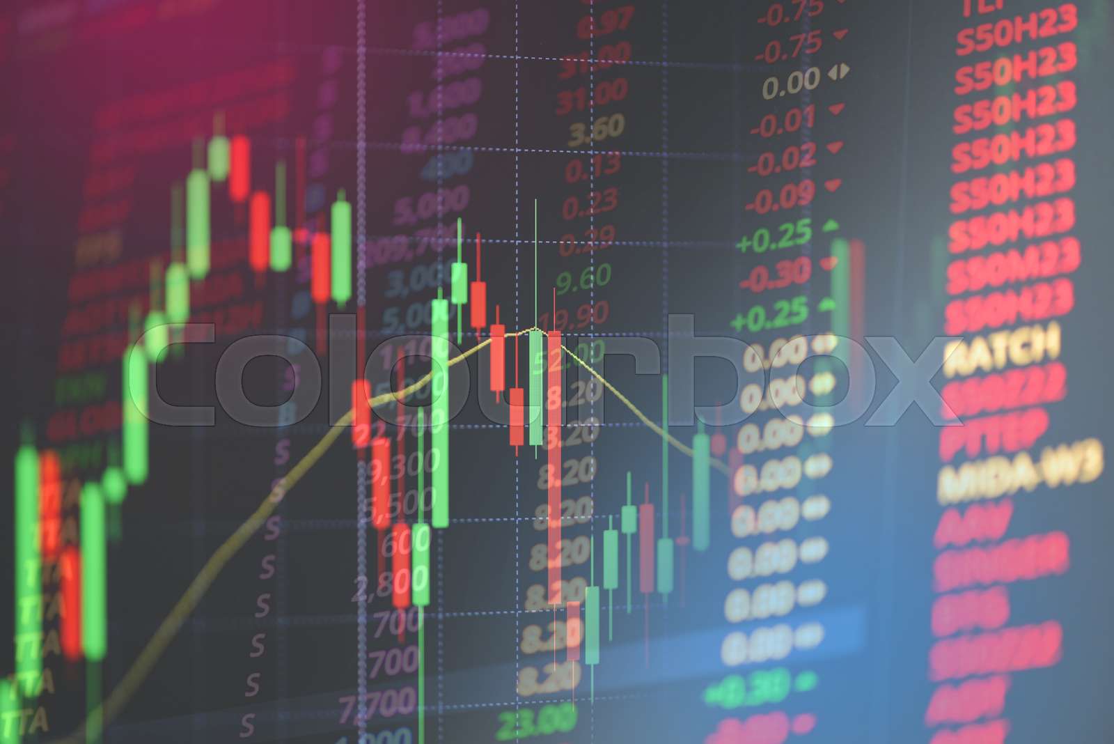 Stock exchange trading analysis investment financial on display crisis ...