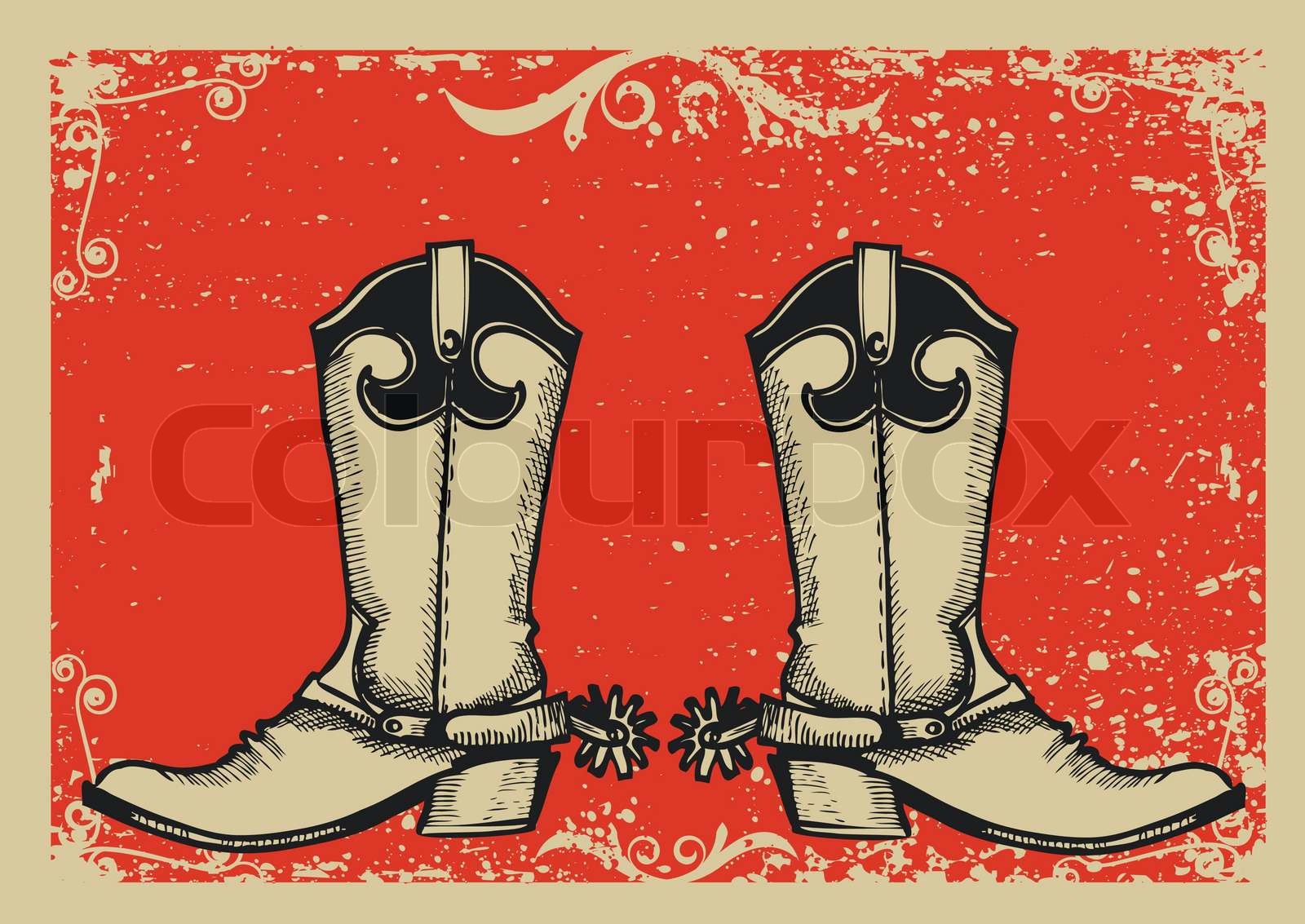 Cowboy boots Vector graphic image | Stock vector | Colourbox