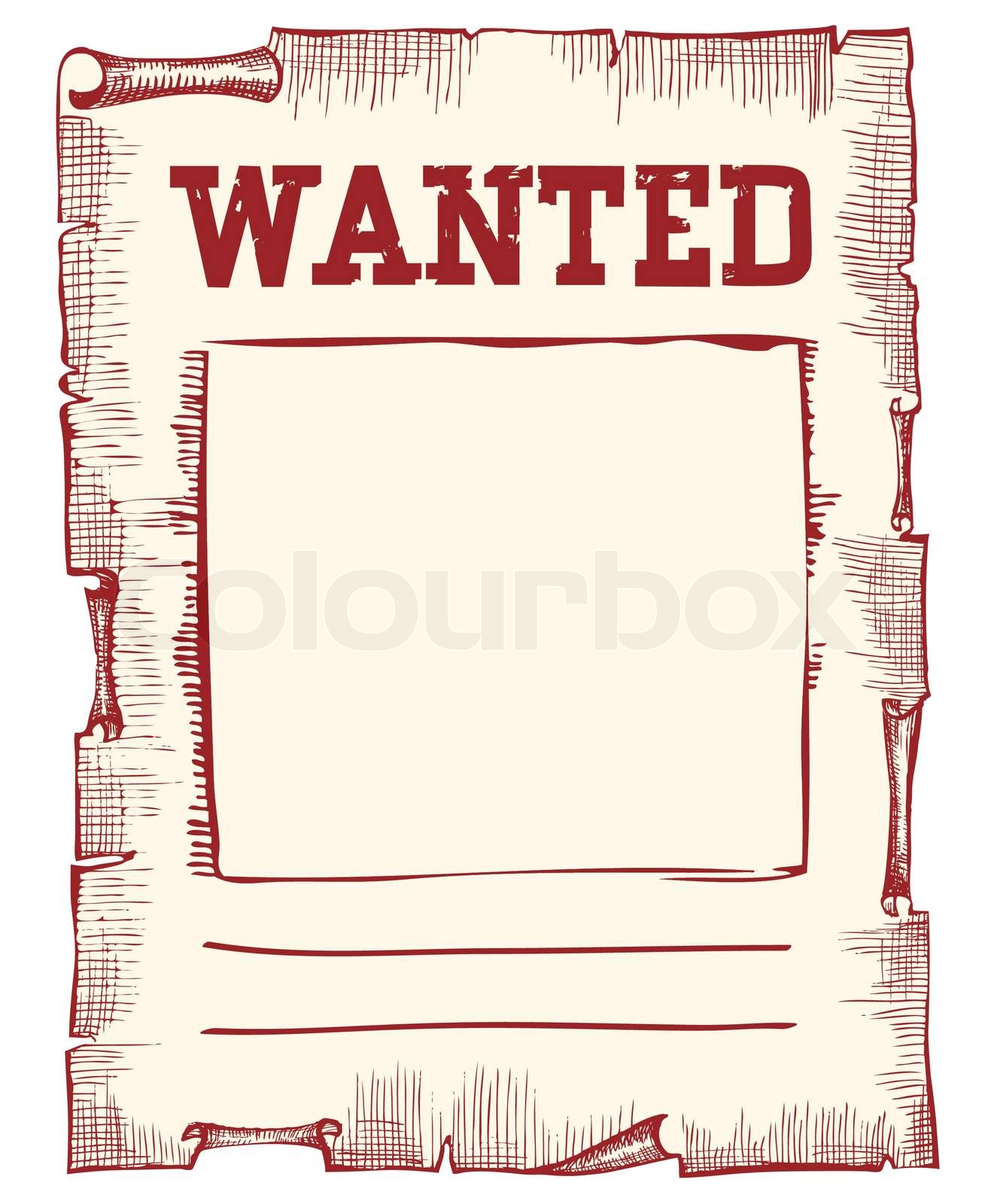Vector wanted poster image on white | Stock vector | Colourbox