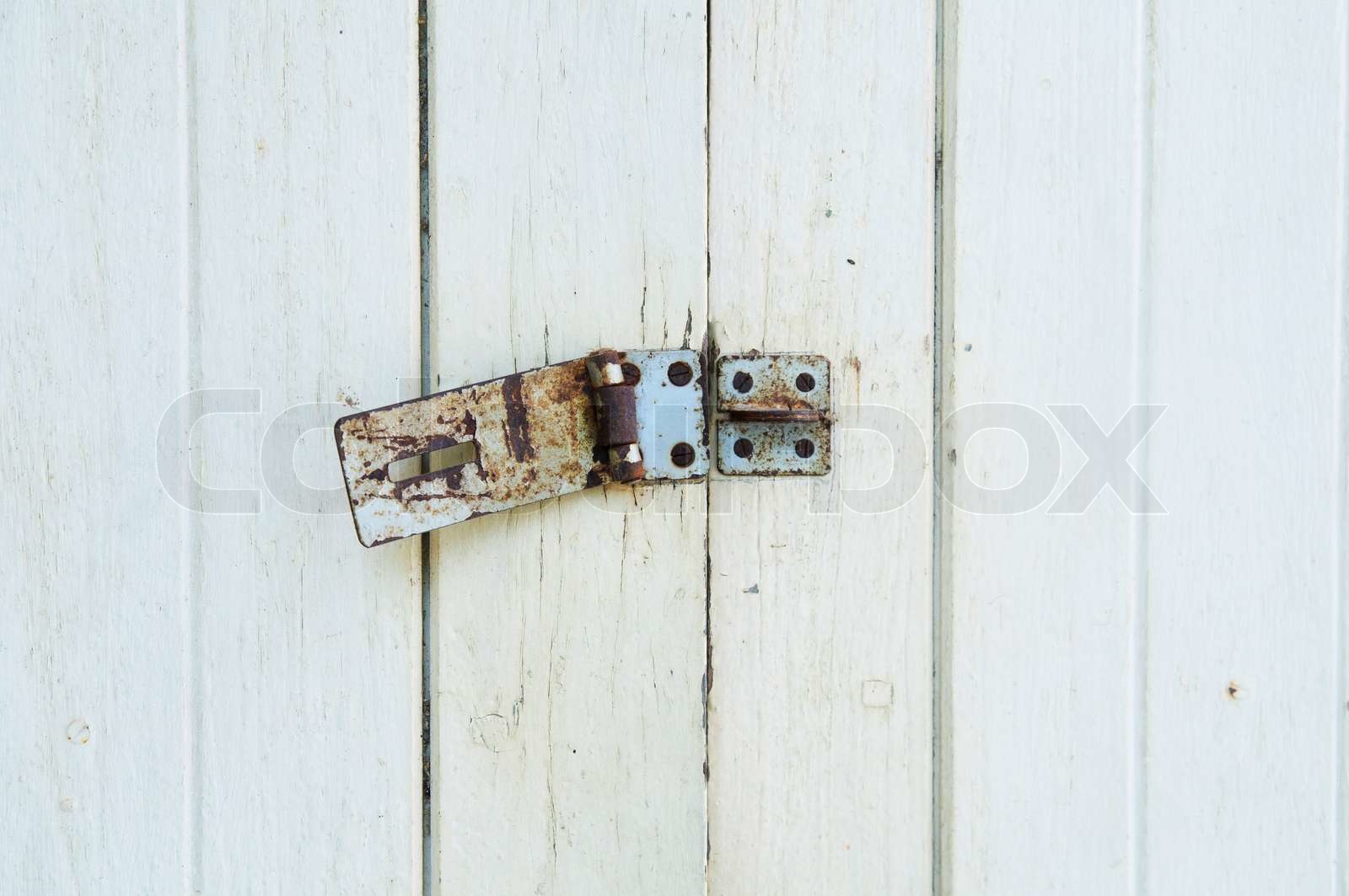 Old wooden door lock | Stock image | Colourbox