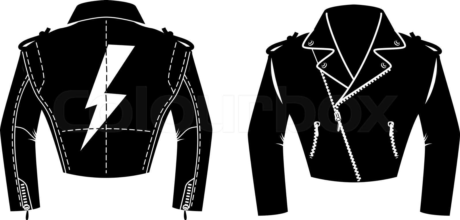 Illustration of rocker leather jacket. Design element for logo, label ...