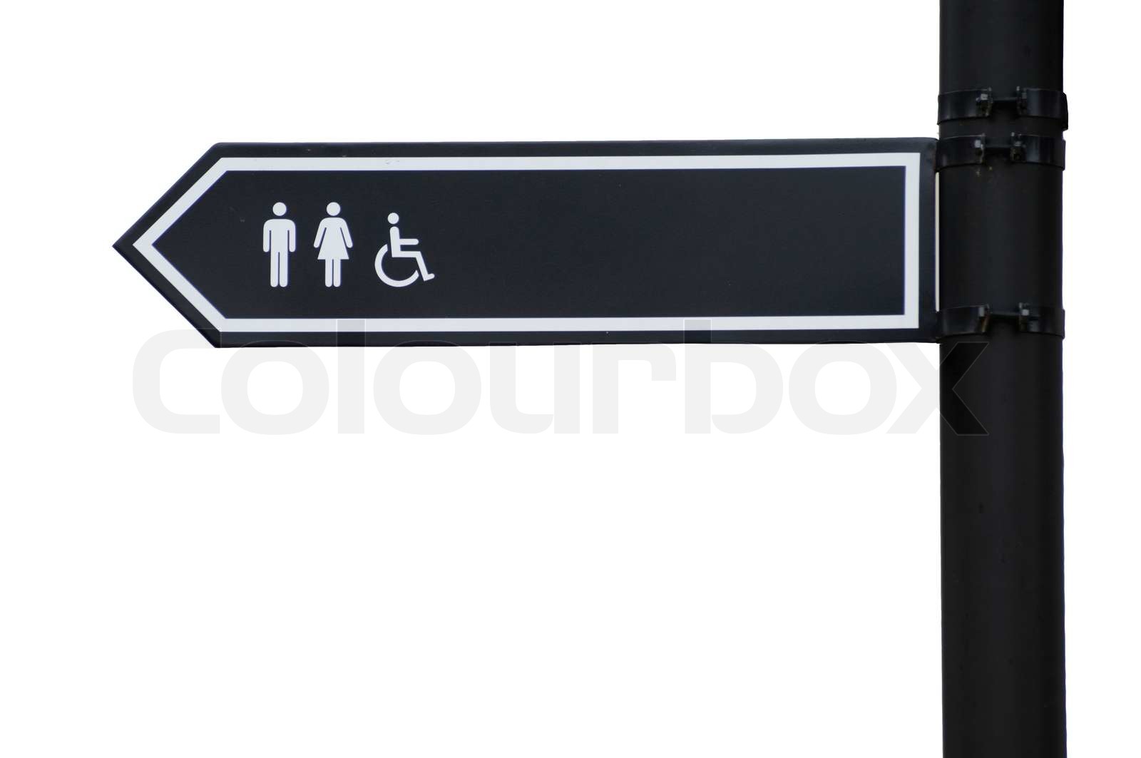 Sort Toilet og handicap skilt og retning | Stock foto | Colourbox