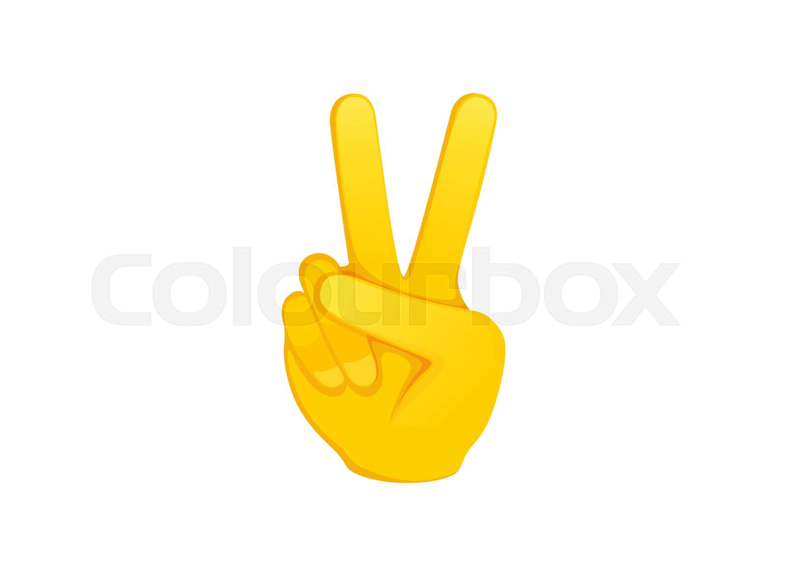 Victory hand icon. Hand gesture emoji vector illustration. | Stock ...