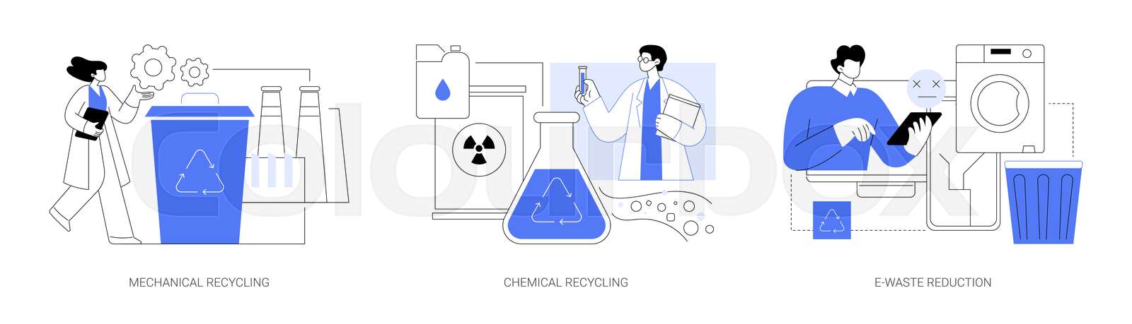 Industrial waste management abstract concept vector illustrations ...