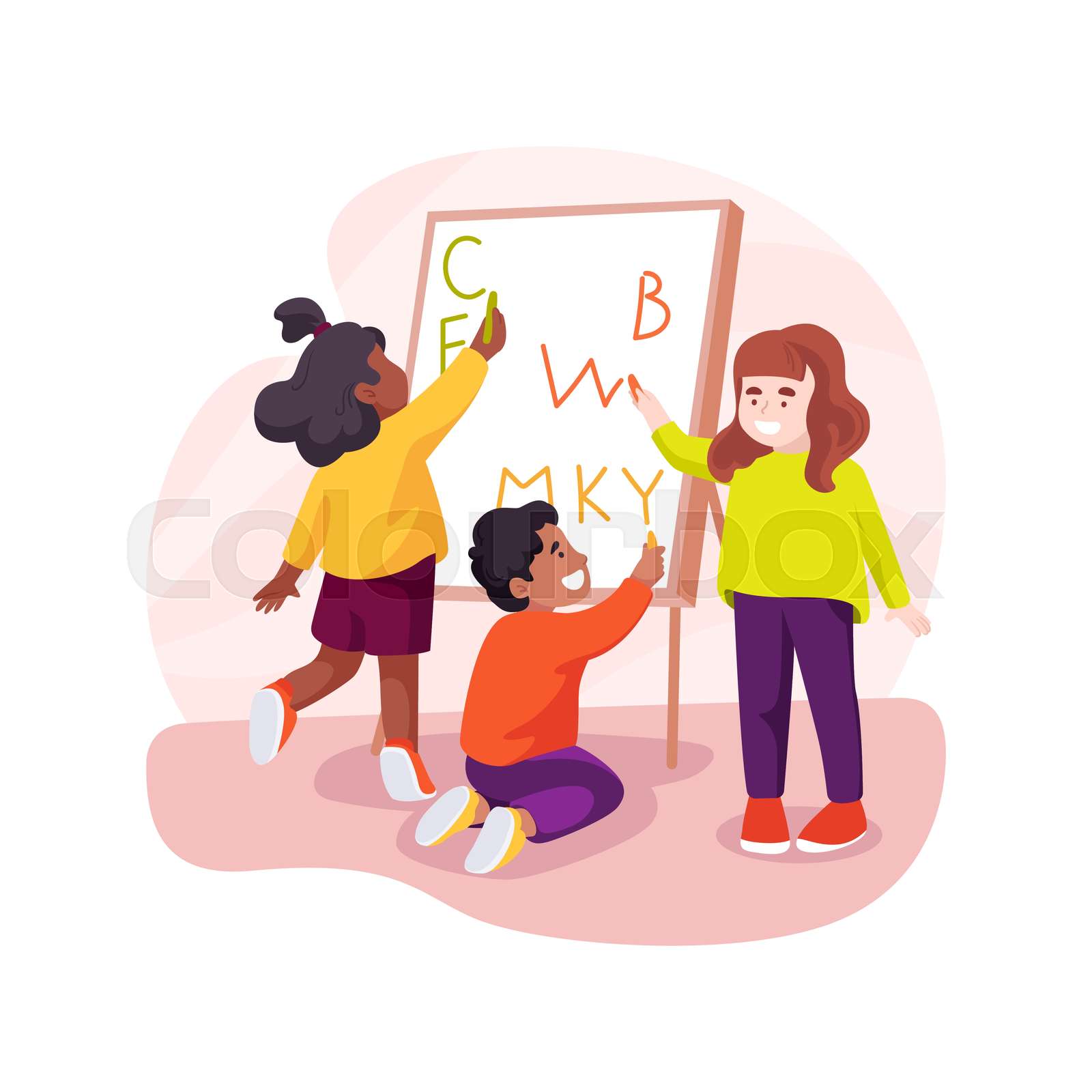 Spelling words isolated cartoon vector illustration. | Stock vector ...