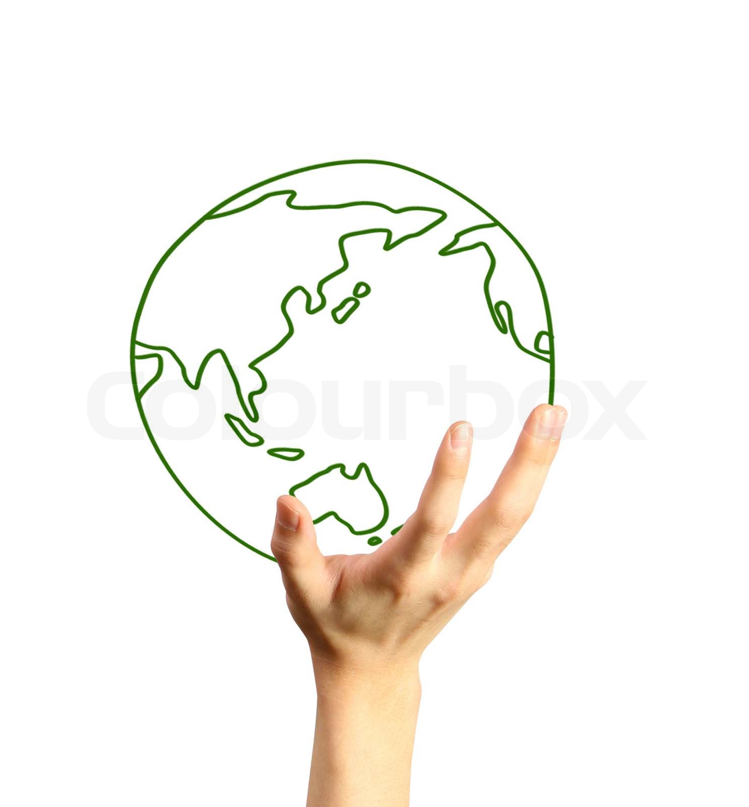Hands and Earth Symbol of environmental protection | Stock image ...