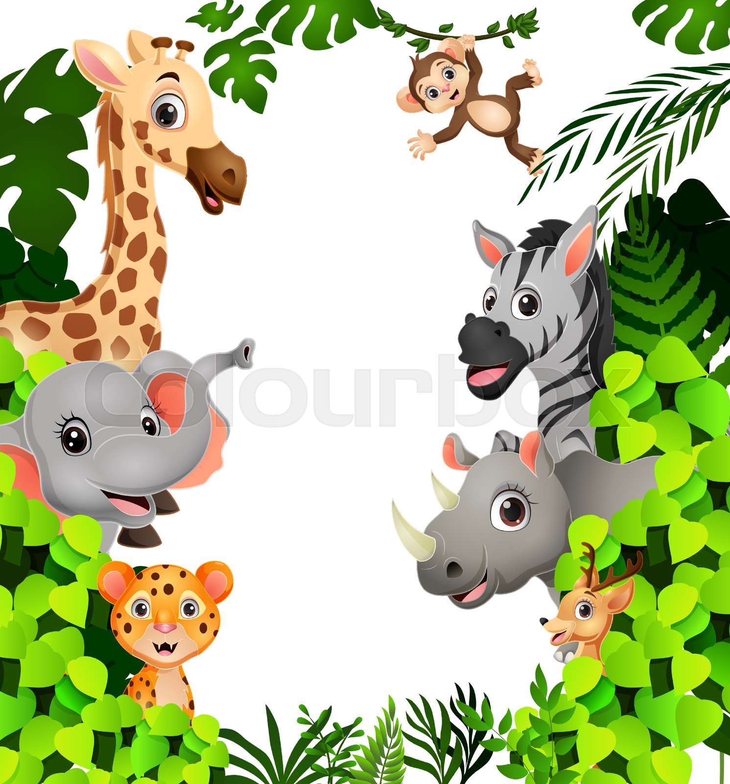 Cartoon Jungle Animals Clipart