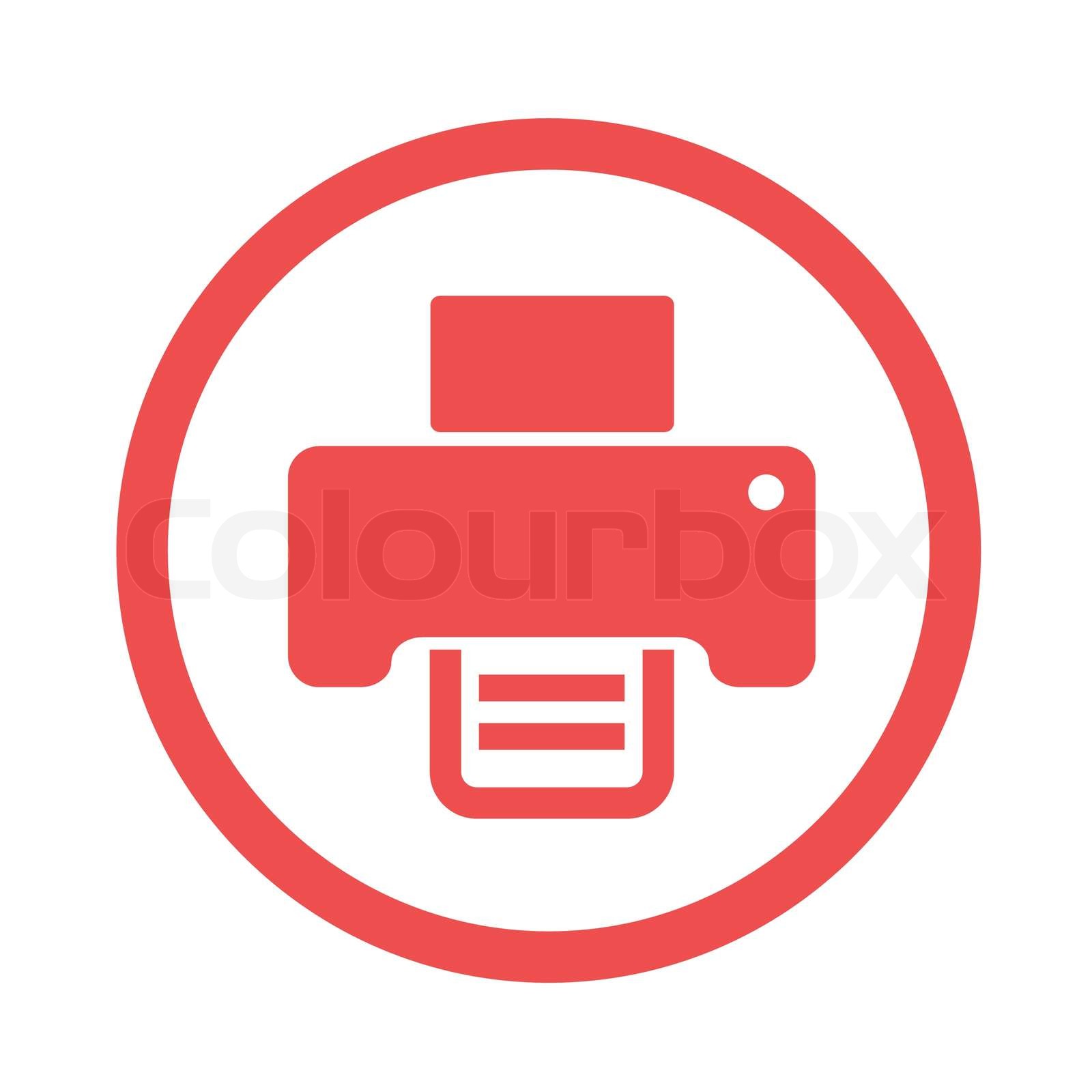 Printer symbol in red | Stock vector | Colourbox