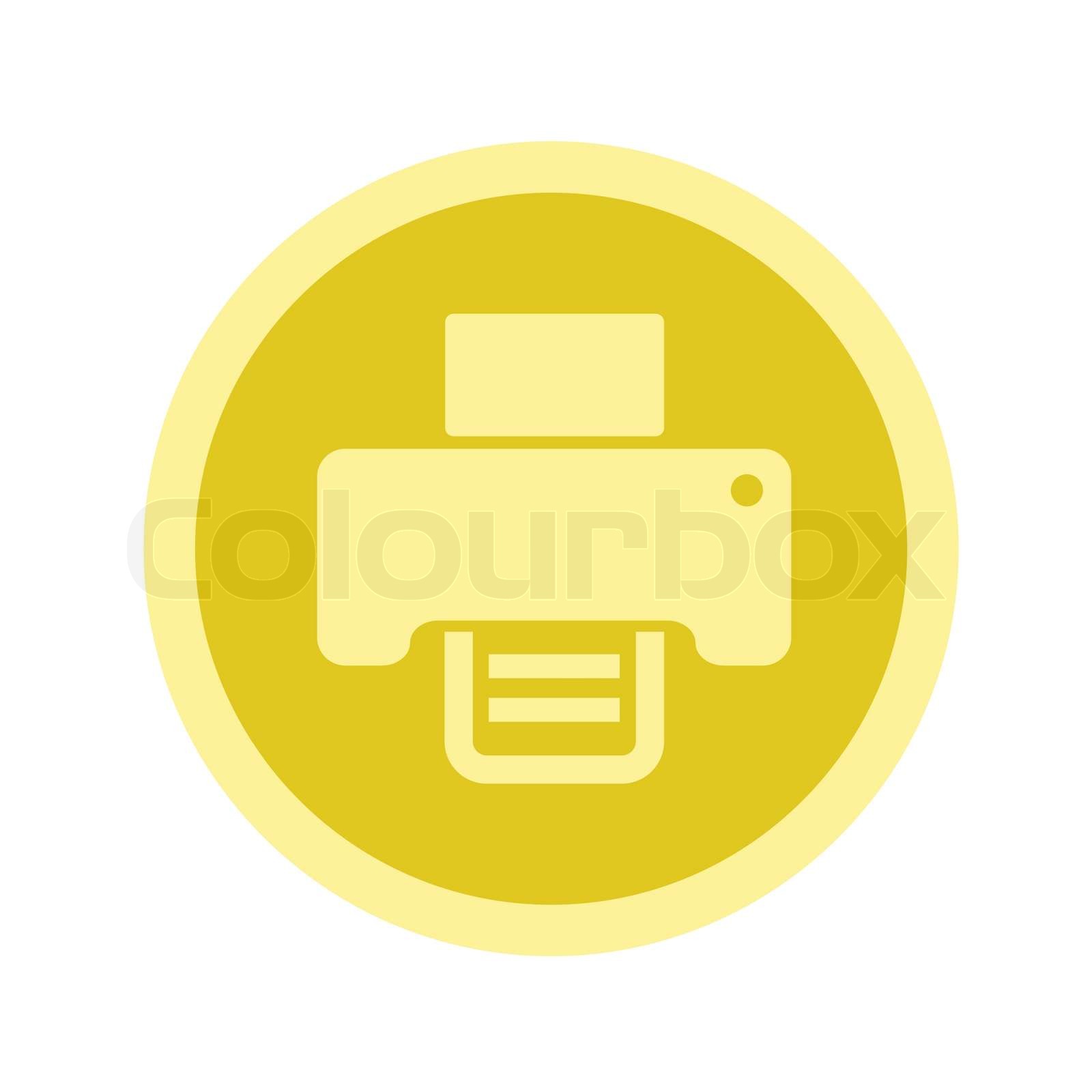 Print button in yellow | Stock vector | Colourbox