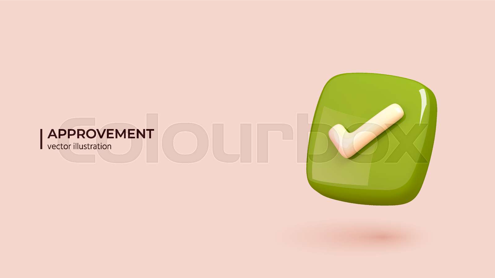 3D Approvement Concept. Vector illustration | Stock vector | Colourbox
