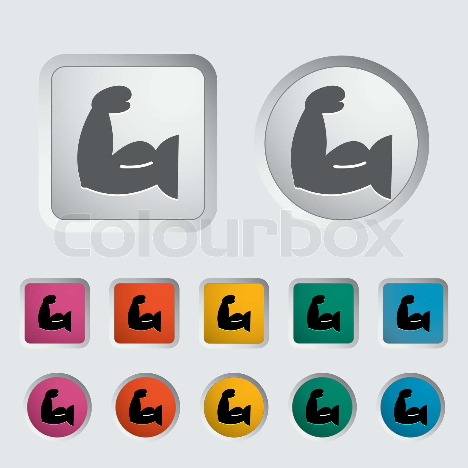 bodybuilding, muskel, icon | Stock-Vektor | Colourbox