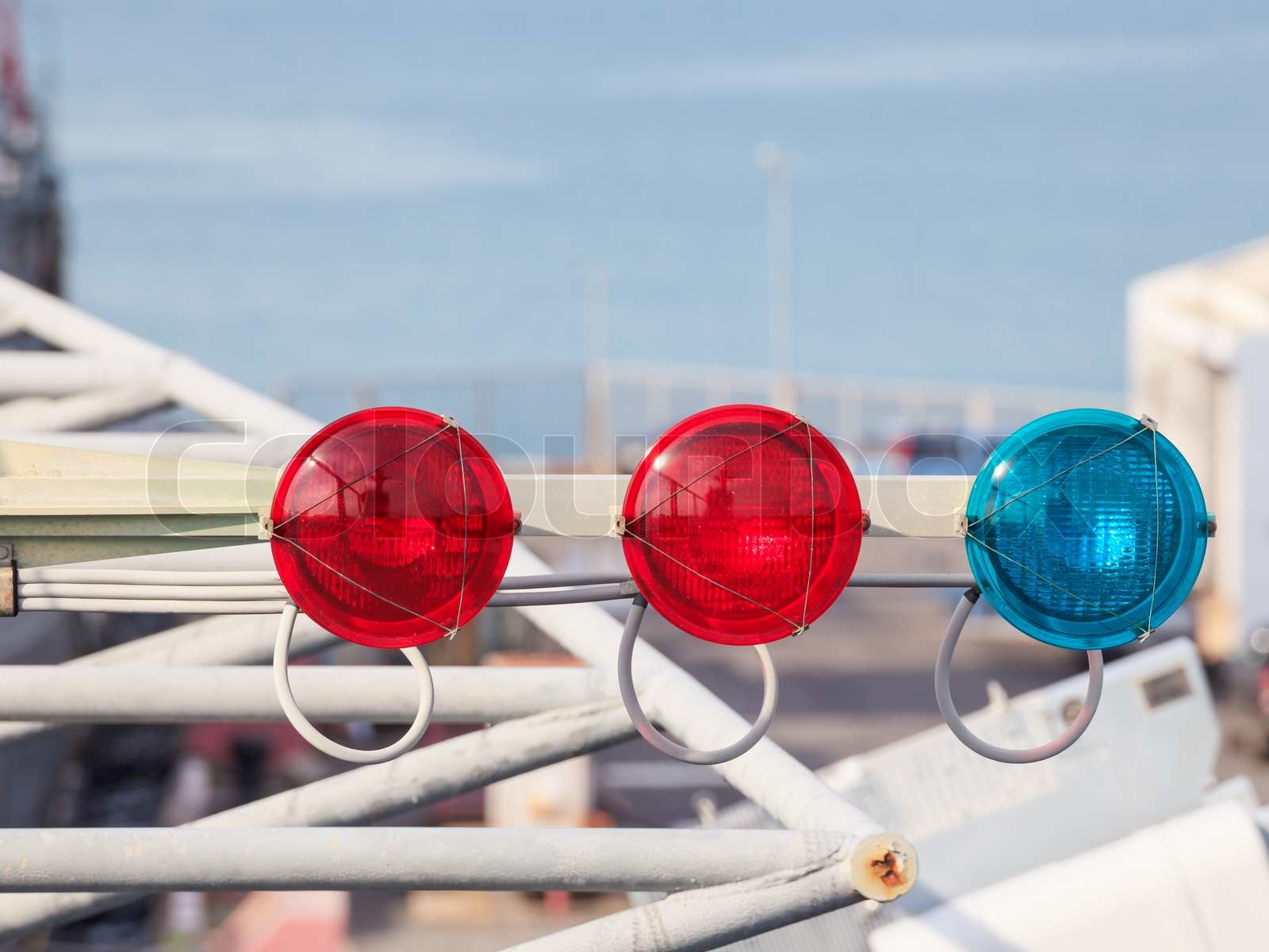 traffic warning lights on ship | Stock image | Colourbox