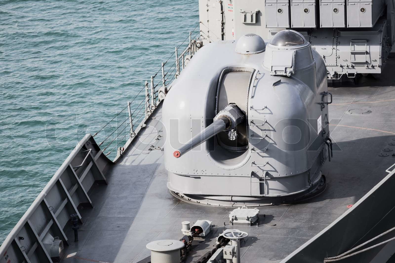 Cannon On Navy Battleship Stock Image Colourbox