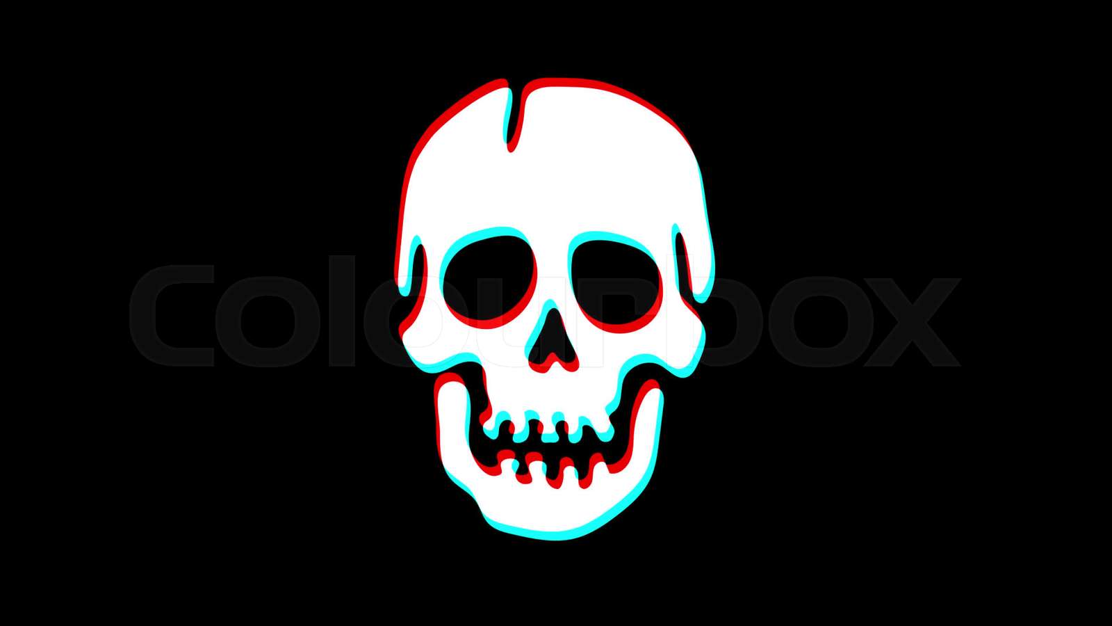 Animated skull laughing. Glitch effect. Alpha channel | Stock video ...