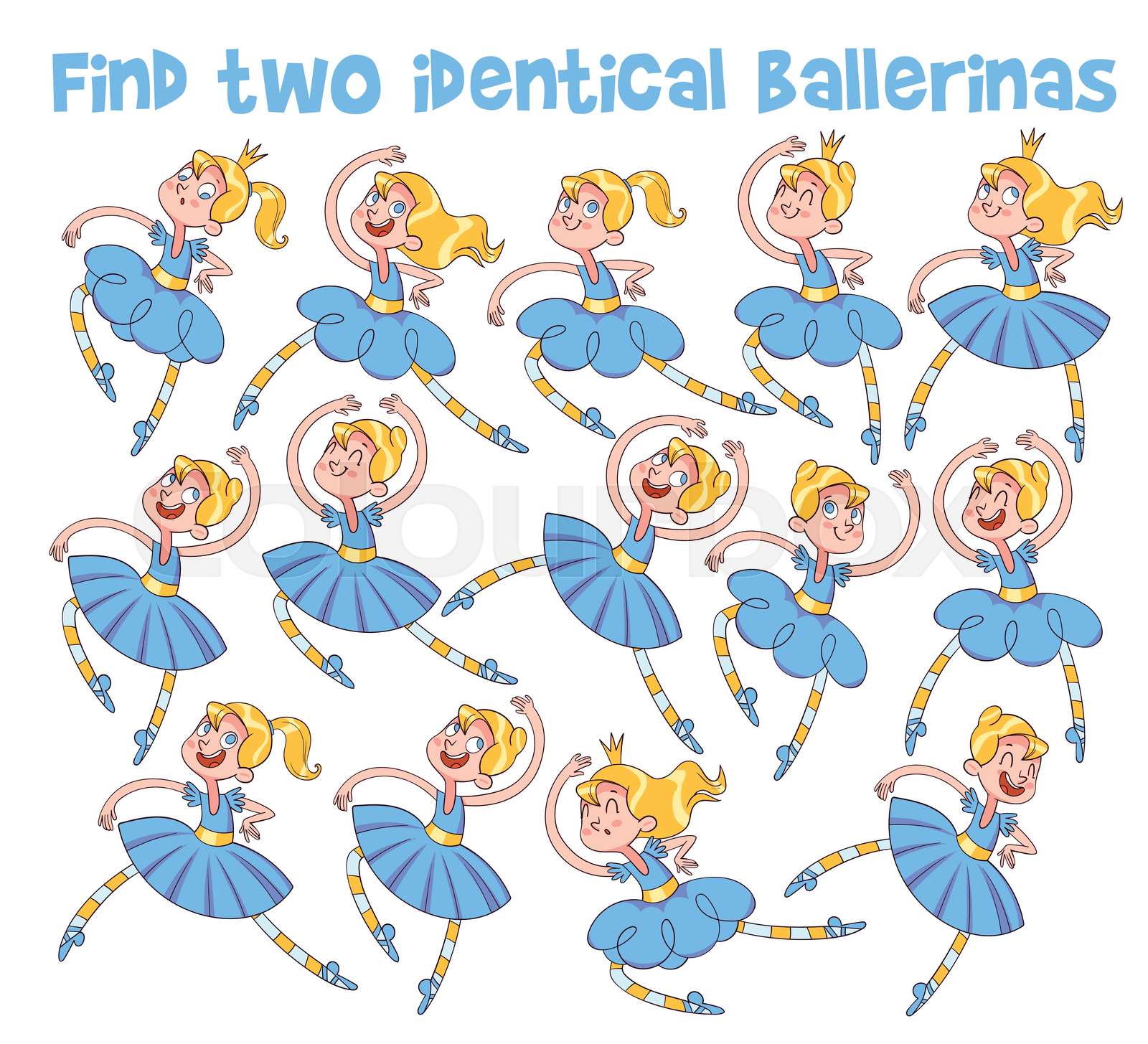Ballerina. Find two same objects. Educational game for children ...