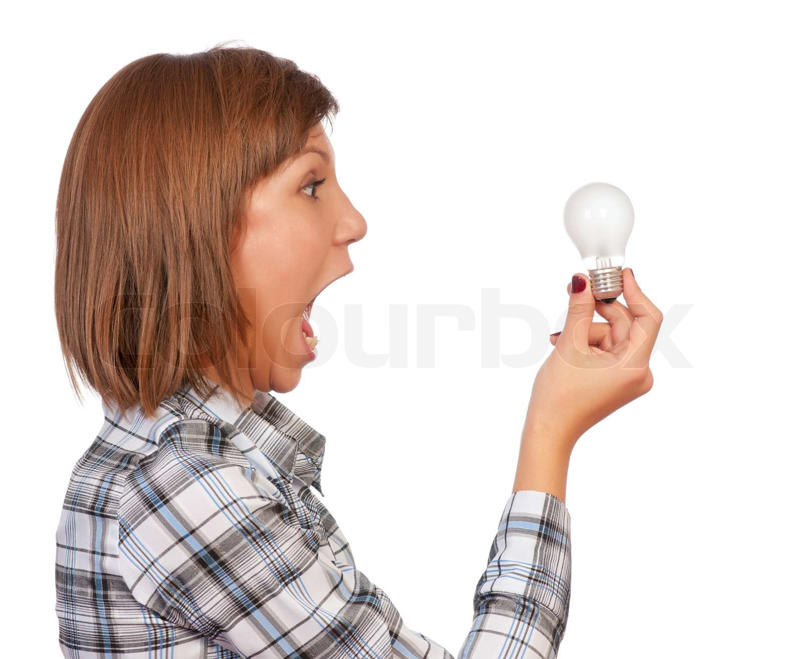Girl with bulb | Stock image | Colourbox