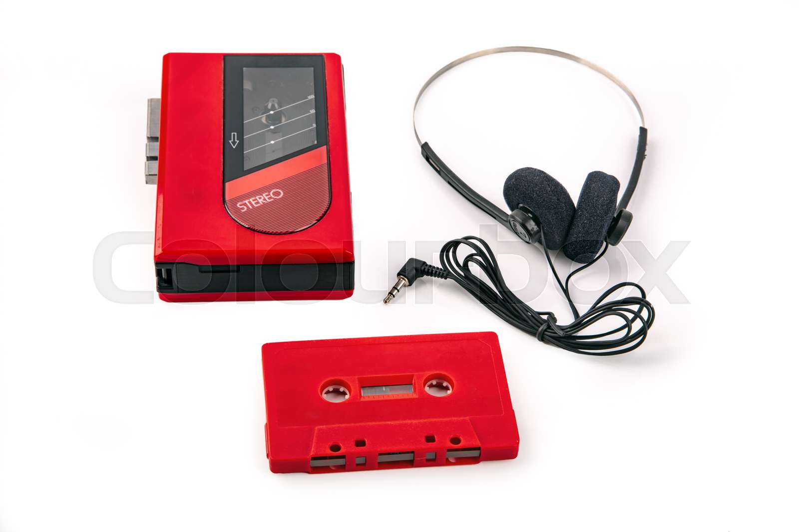Walkman with Tape and Headphone | Stock image | Colourbox