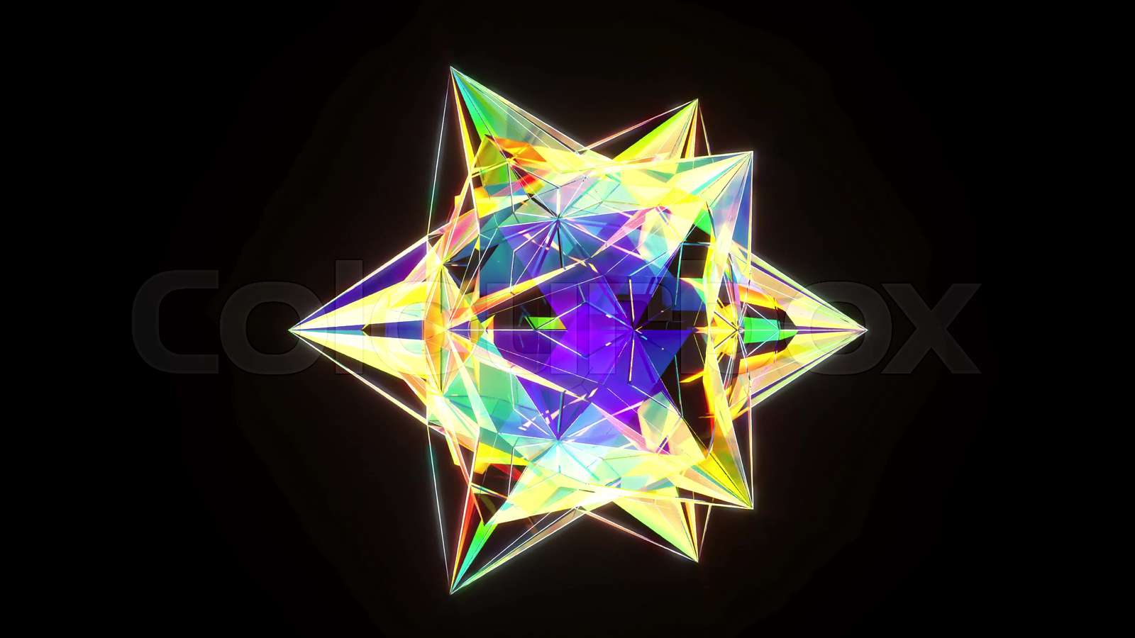 Holographic star intro rotate loop | Stock video | Colourbox