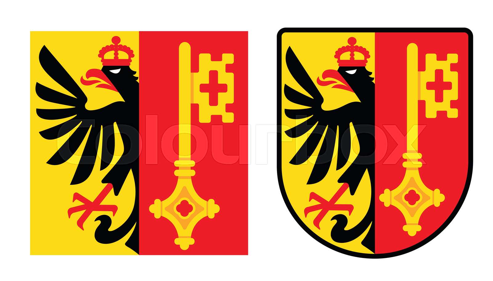 Coat of arms and flag of Geneva | Stock vector | Colourbox