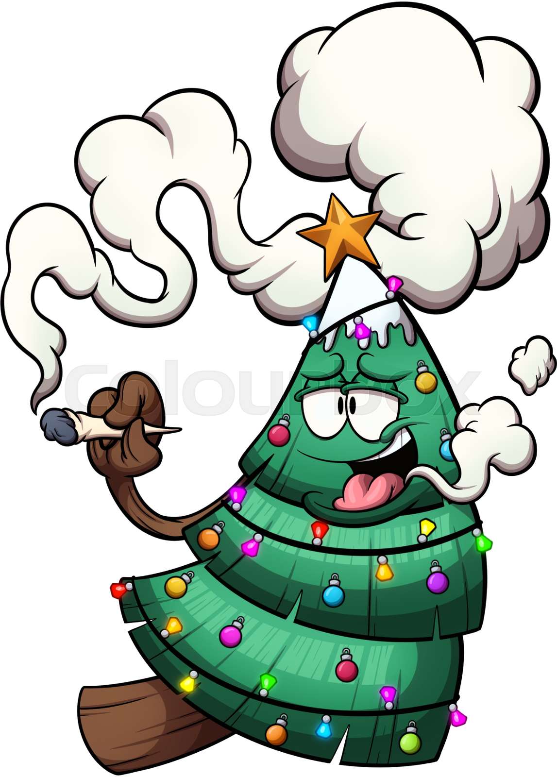 Stoned Christmas Tree. Vector clip art illustration with simple ...