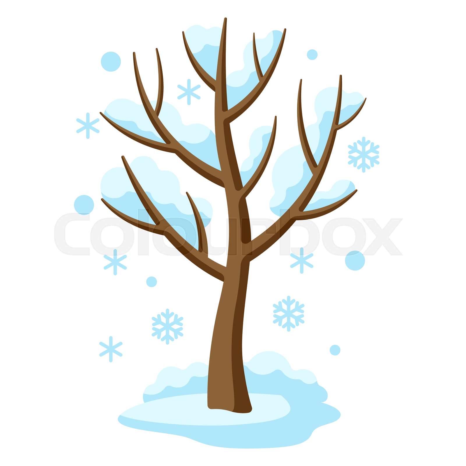 Winter Tree With Birds Clipart