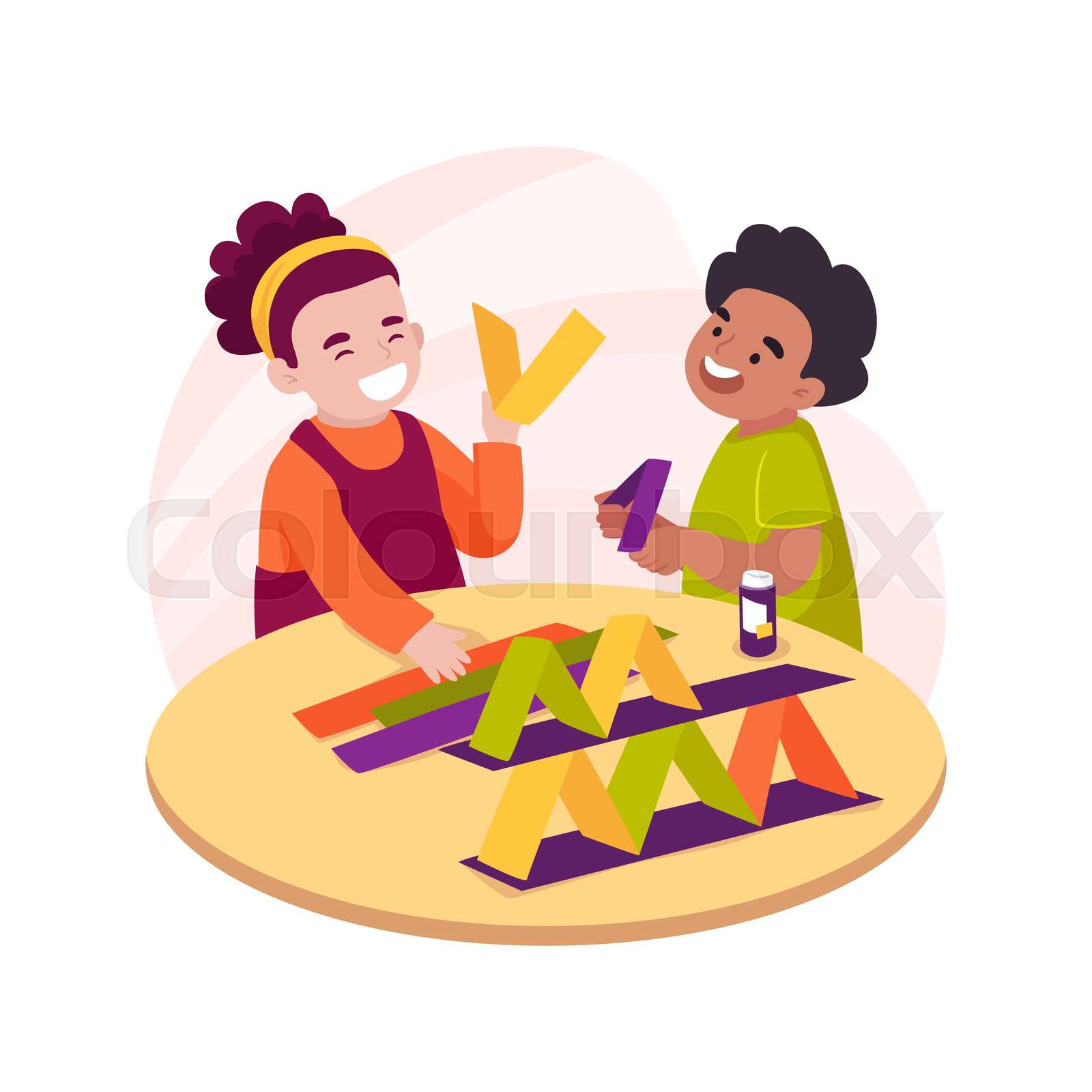 Paper modelling isolated cartoon vector illustration. | Stock vector ...