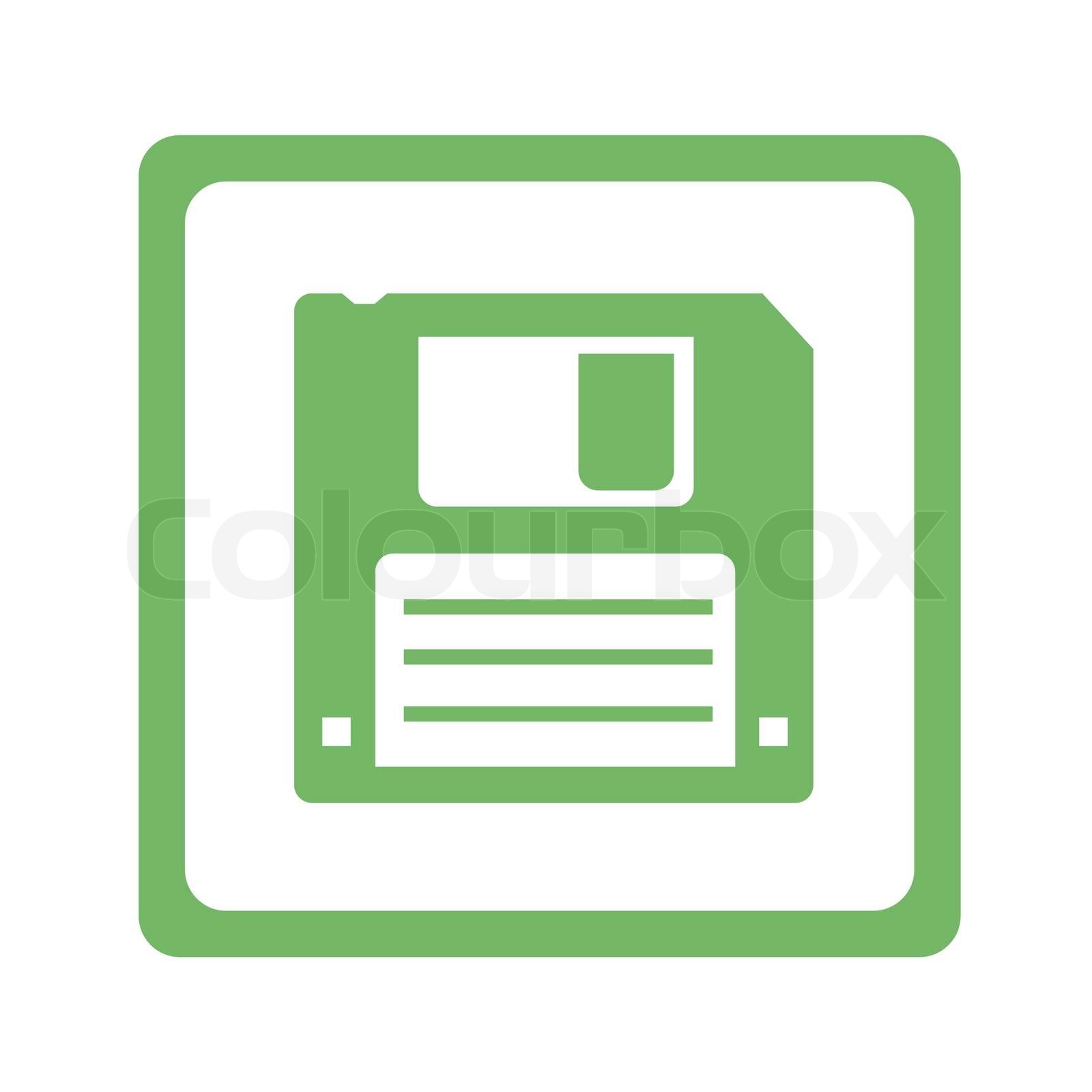 Diskette symbol i grøn | Stock vektor | Colourbox