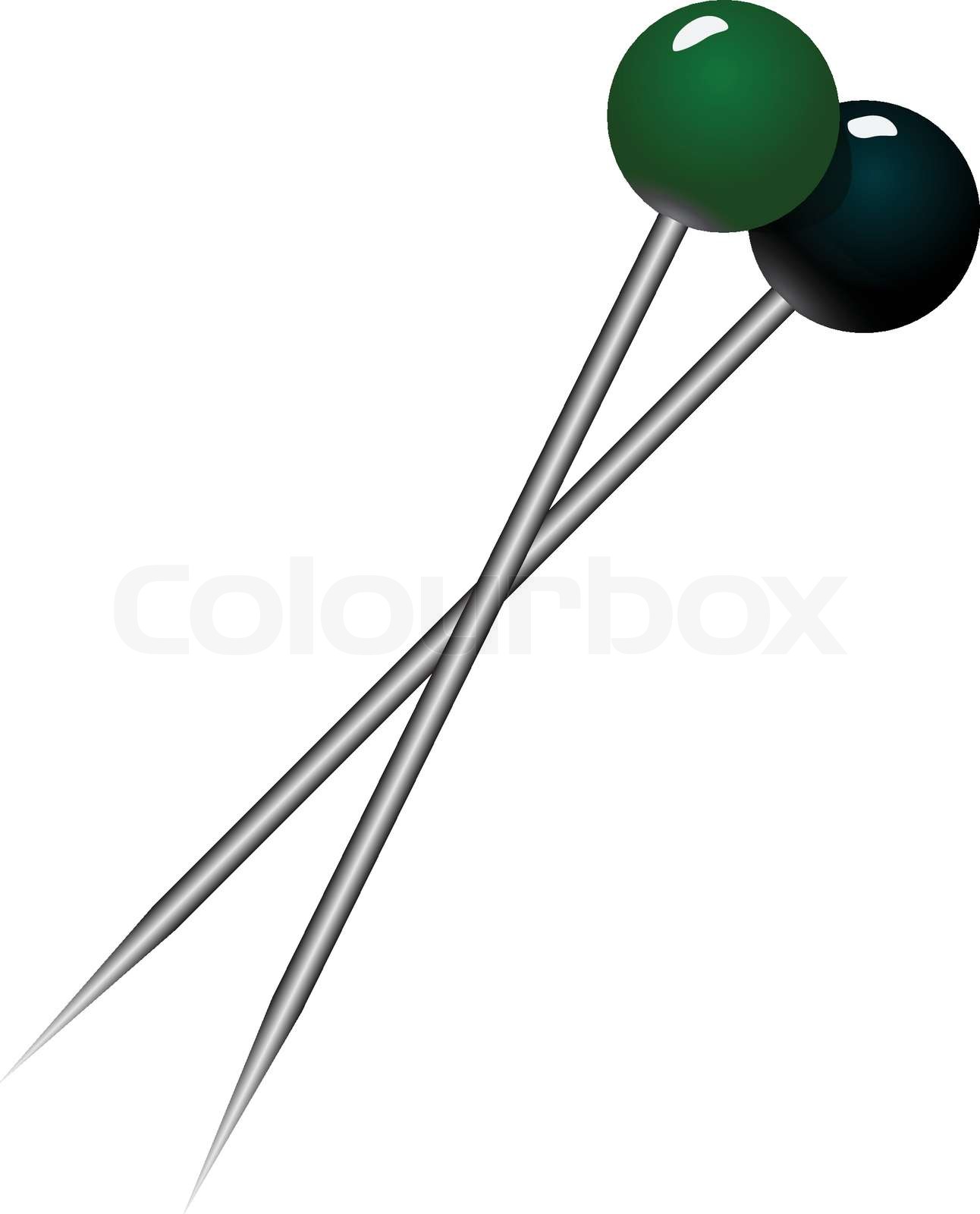 Two sewing pins | Stock vector | Colourbox