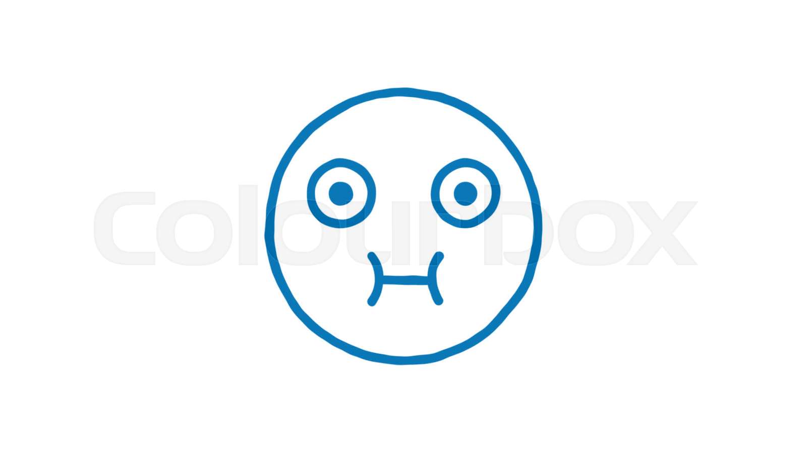 Emoticon nausea. Animated doodle emoticon. Alpha channel | Stock video ...