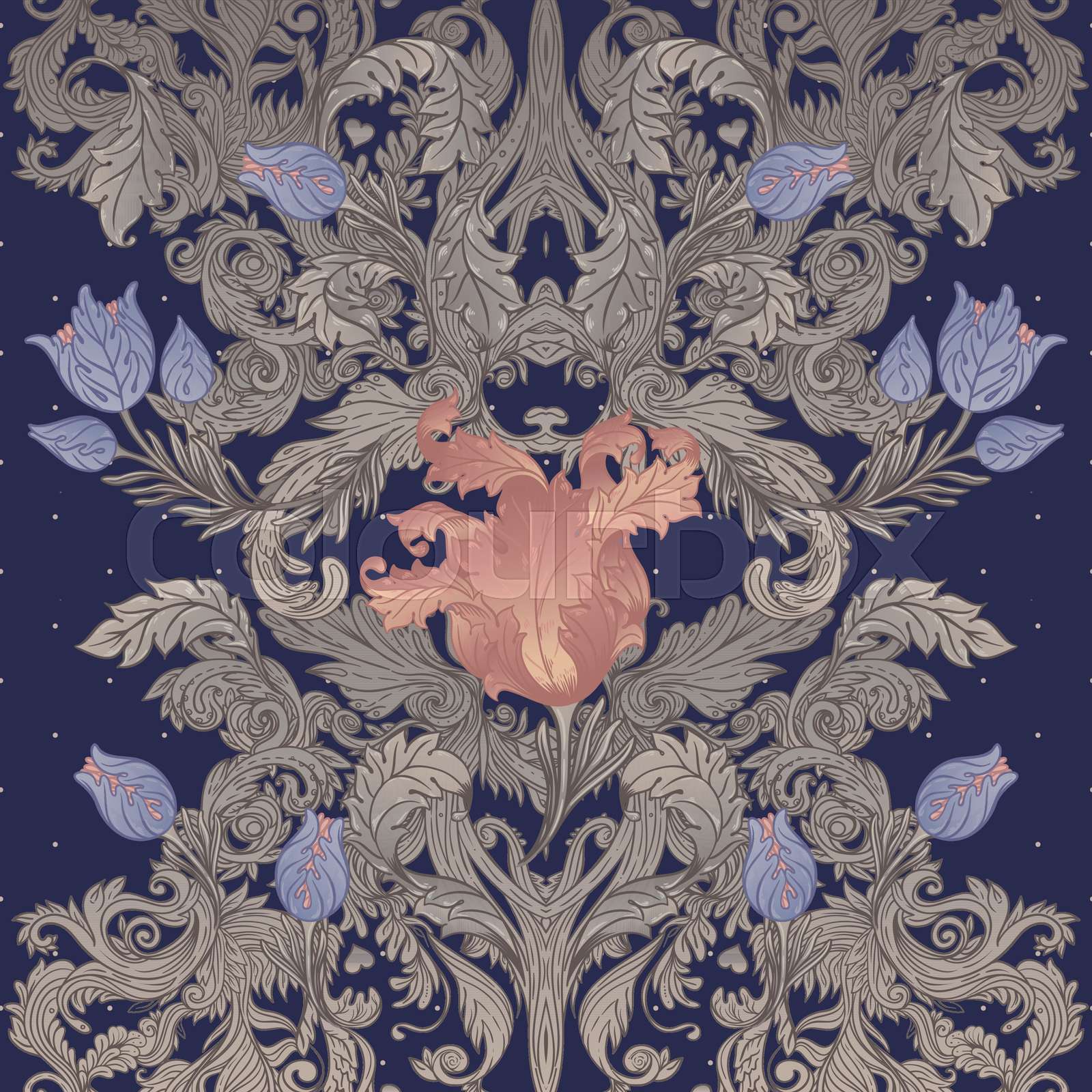 Floral vintage element. Enchanted Vintage Flowers. Arts and Crafts ...