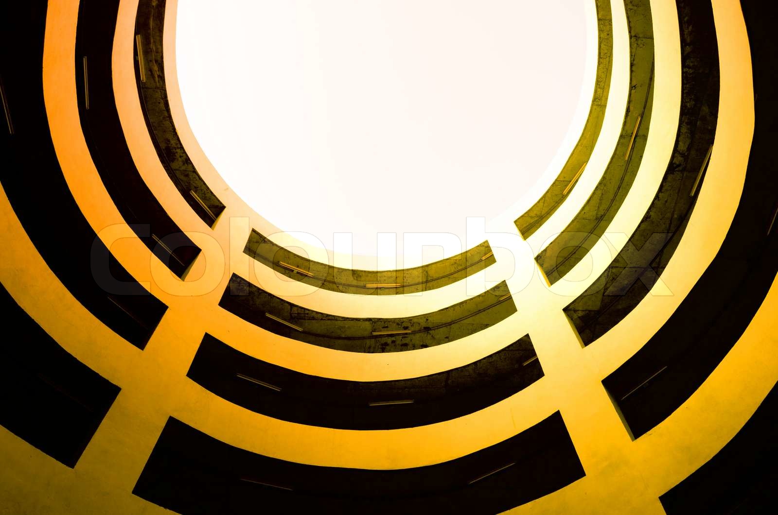 Abstract circular vehicle step way to parking for modern building in ...