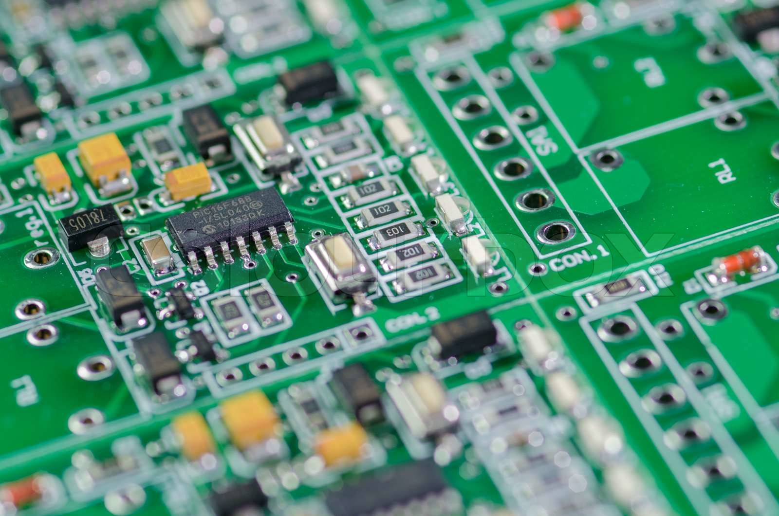 Electronic circuit chip on board | Stock image | Colourbox