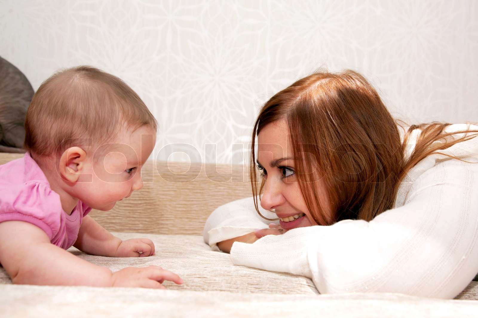 Mother and baby talking | Stock image | Colourbox