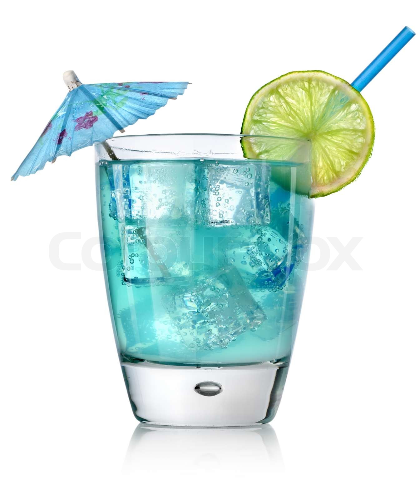 Blue cocktail in a glass | Stock image | Colourbox