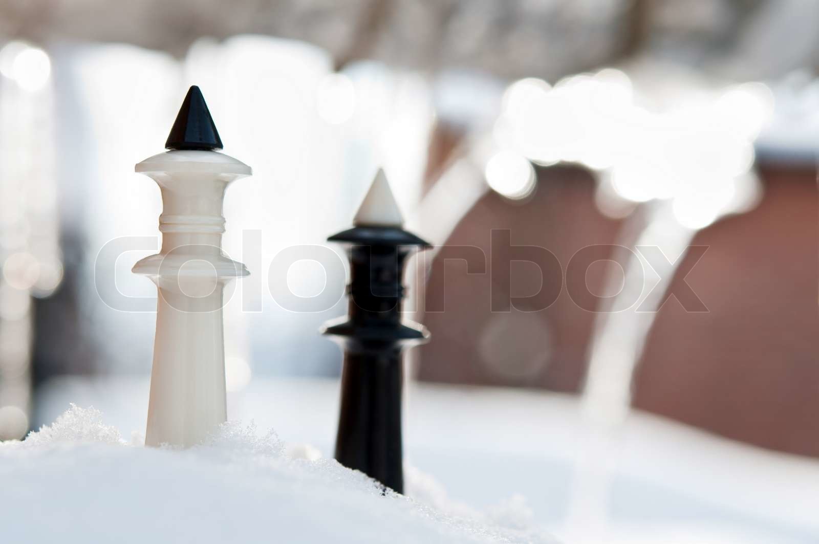 winter chess pieces | Stock image | Colourbox