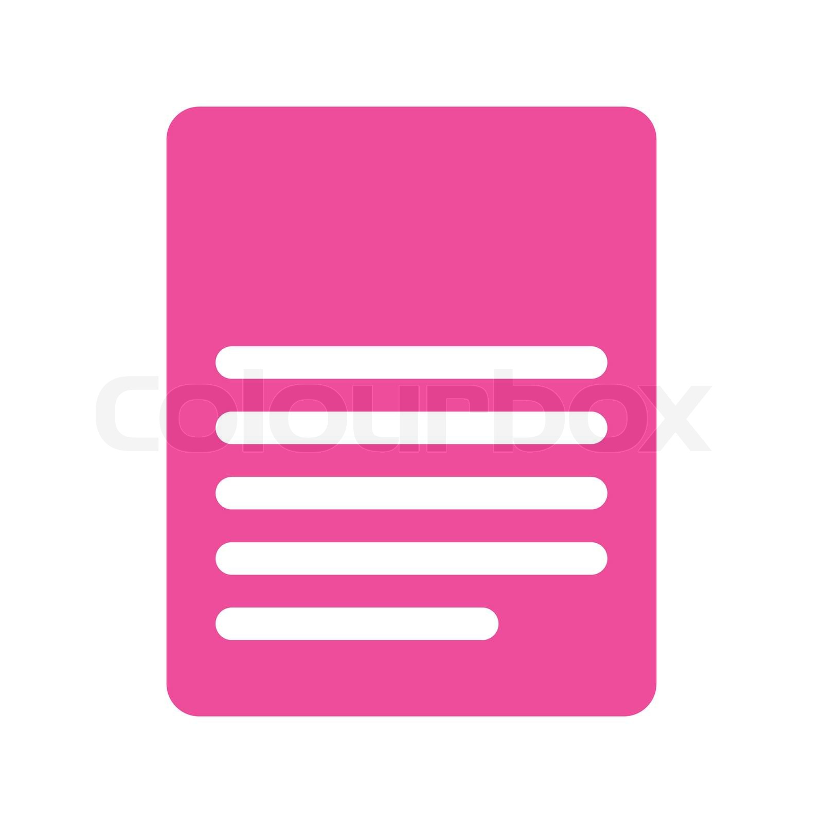 Icon - page - pink | Stock vector | Colourbox