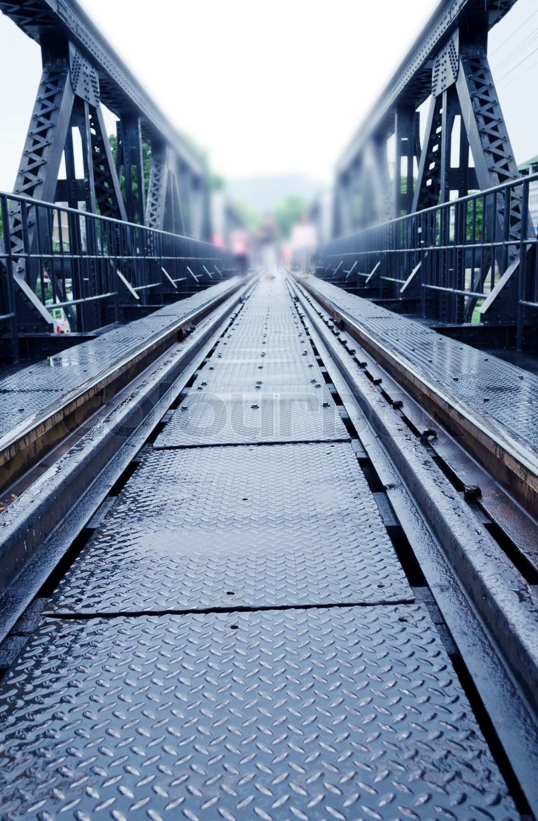 Vintage metal bridge for railroad | Stock image | Colourbox