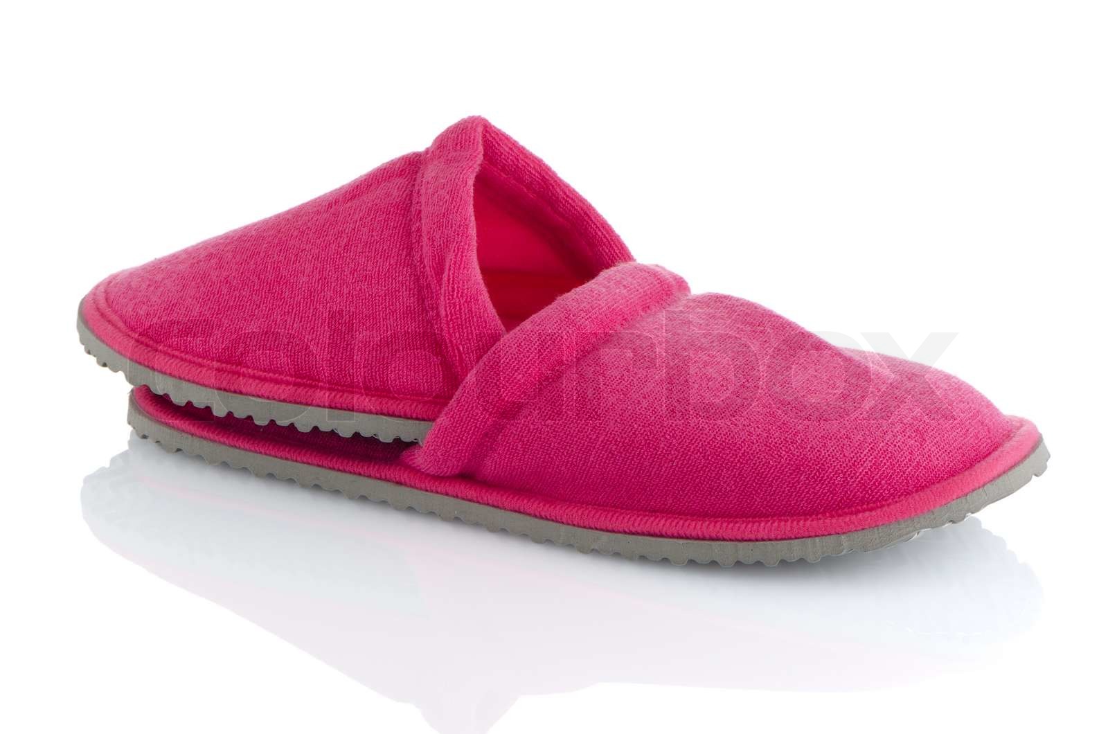 A pair of pink slippers | Stock image | Colourbox