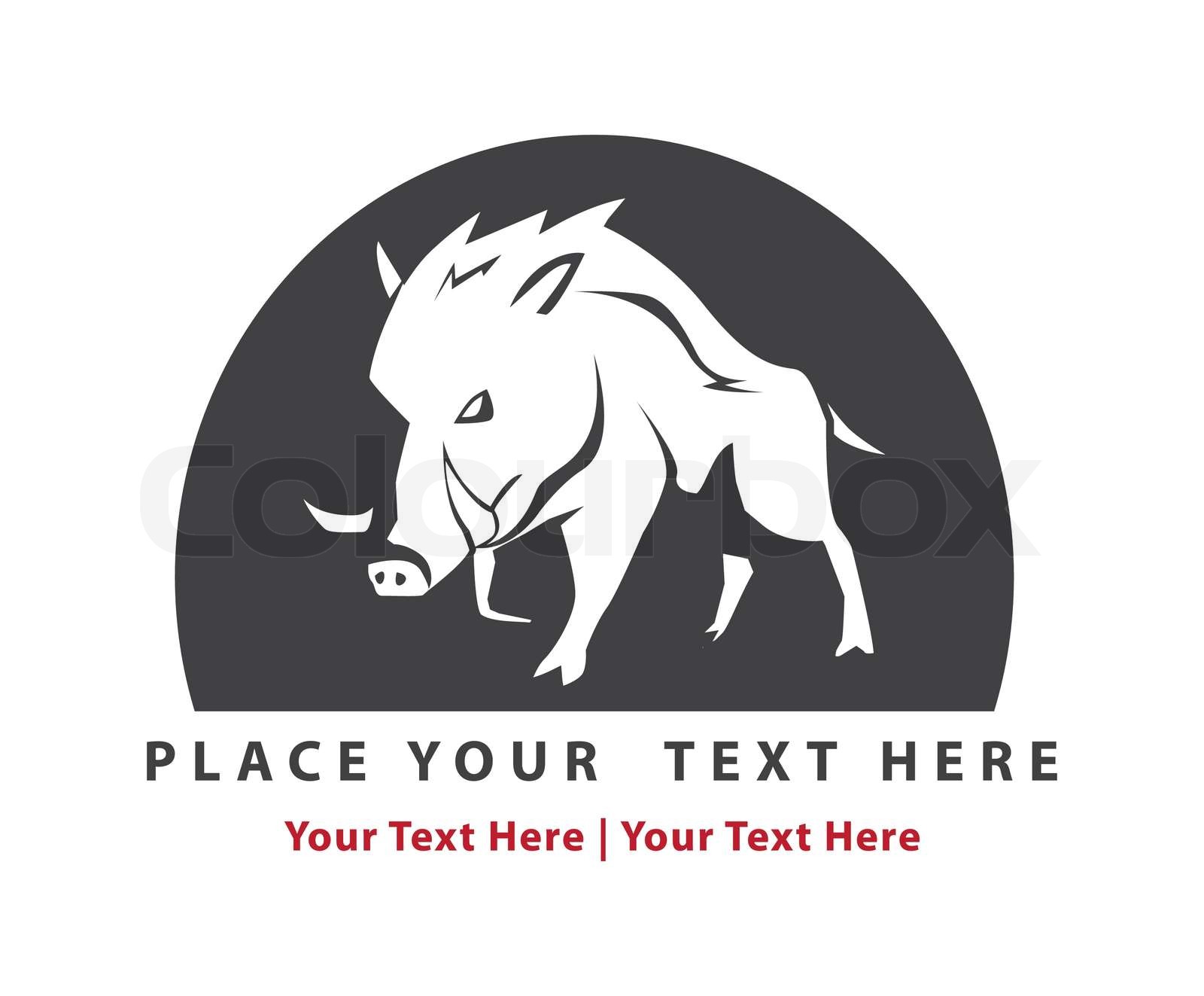 wild boar sign | Stock vector | Colourbox