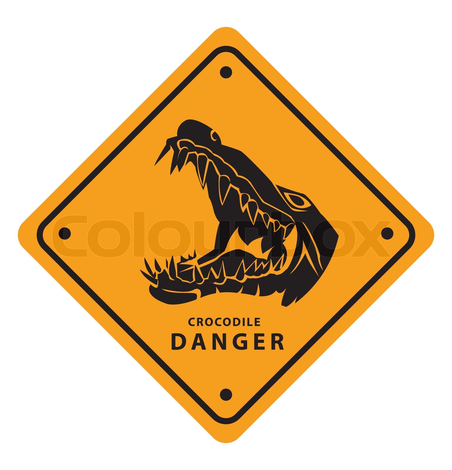 crocodile danger sign | Stock vector | Colourbox
