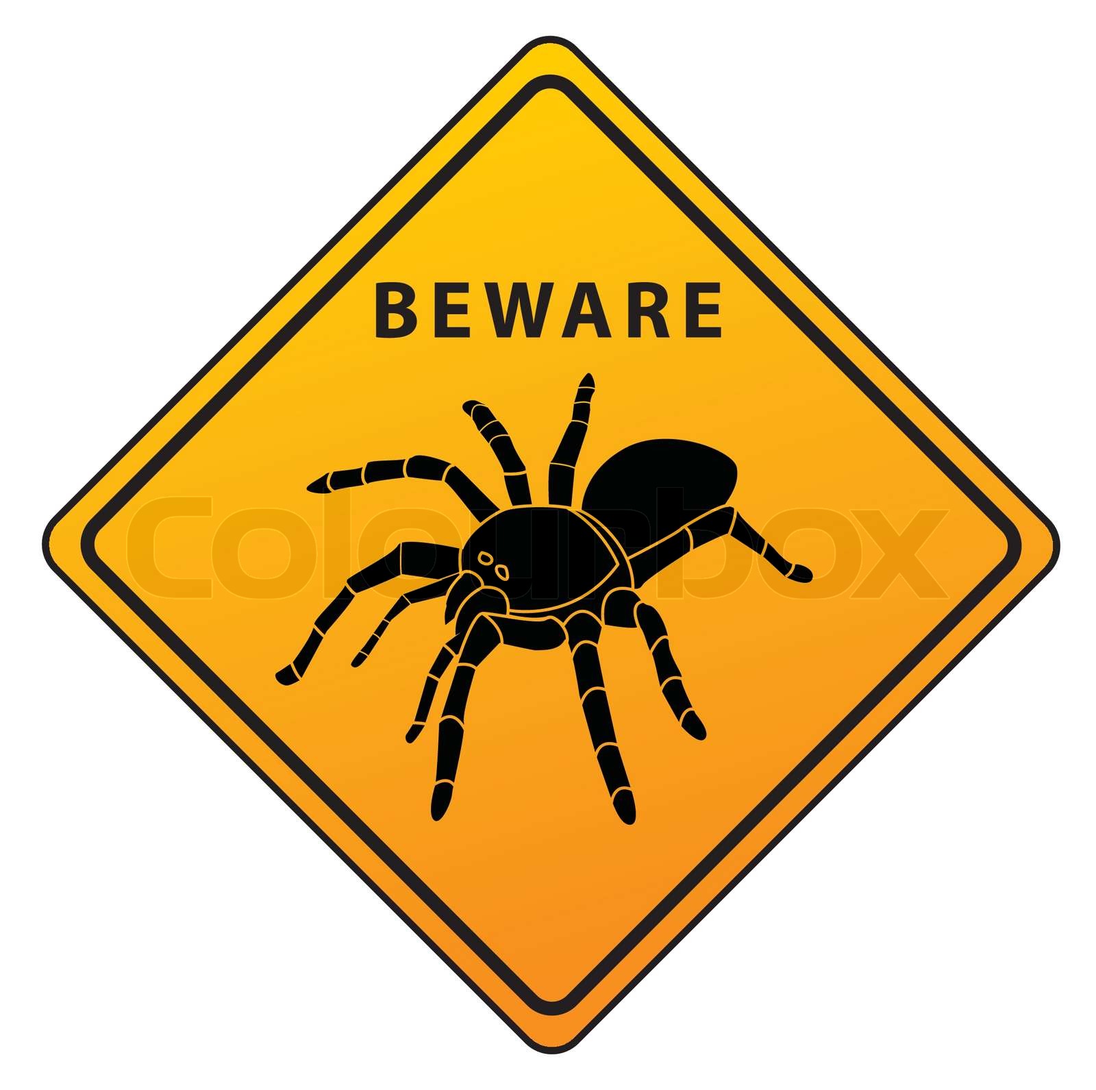 Spider Beware Sign | Stock vector | Colourbox