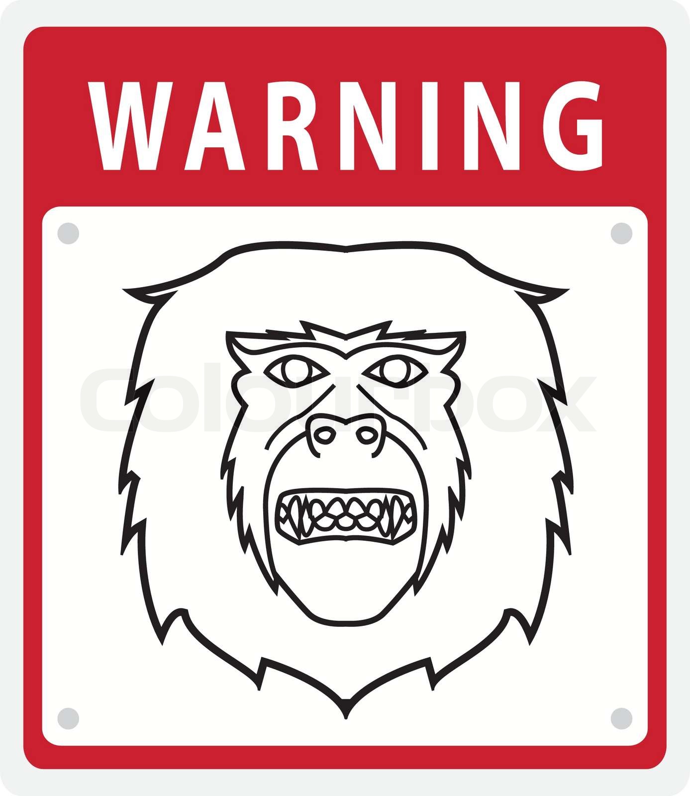 Monkey Warning Sign | Stock vector | Colourbox
