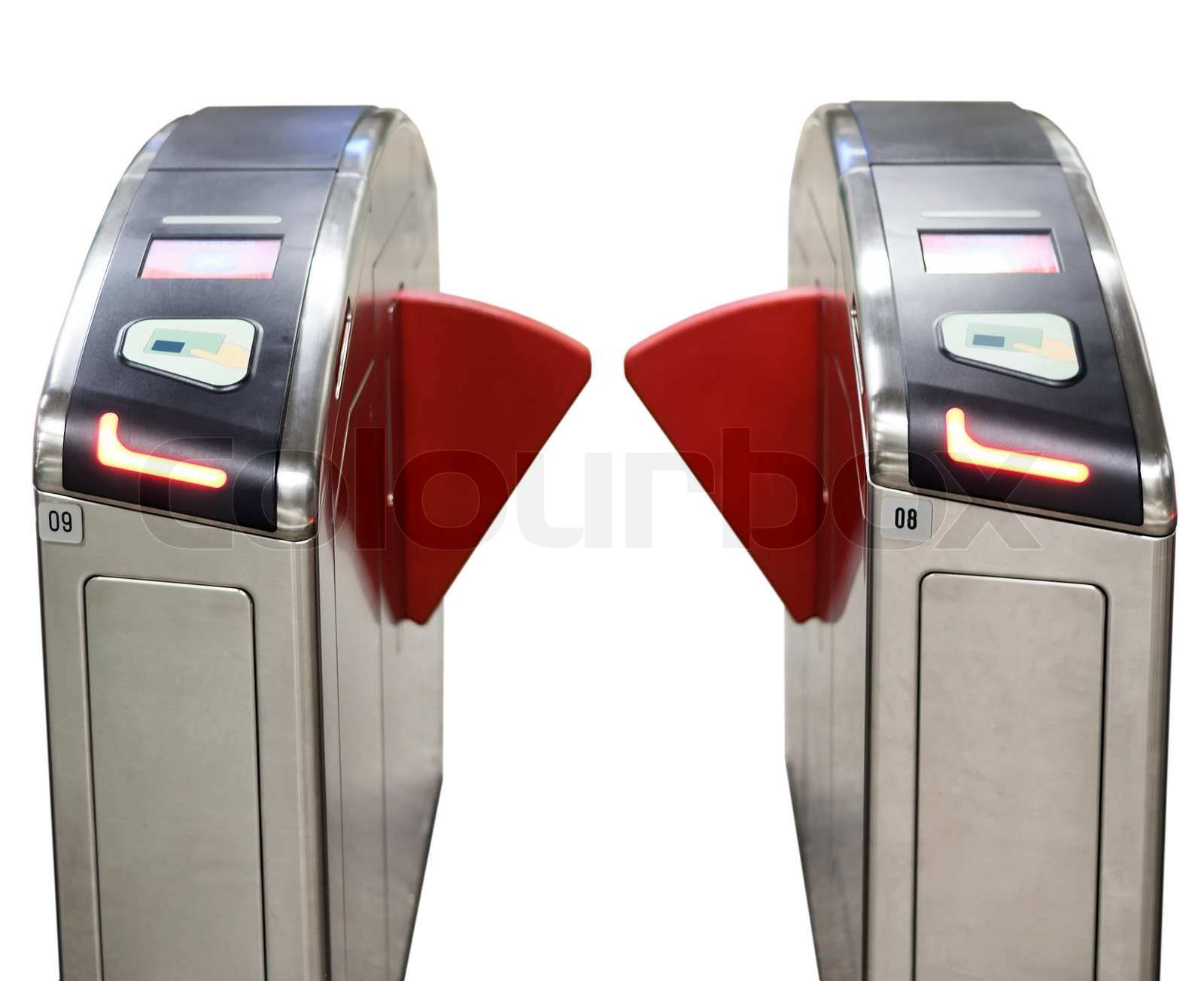 Turnstiles at entrance of modern MRT | Stock image | Colourbox