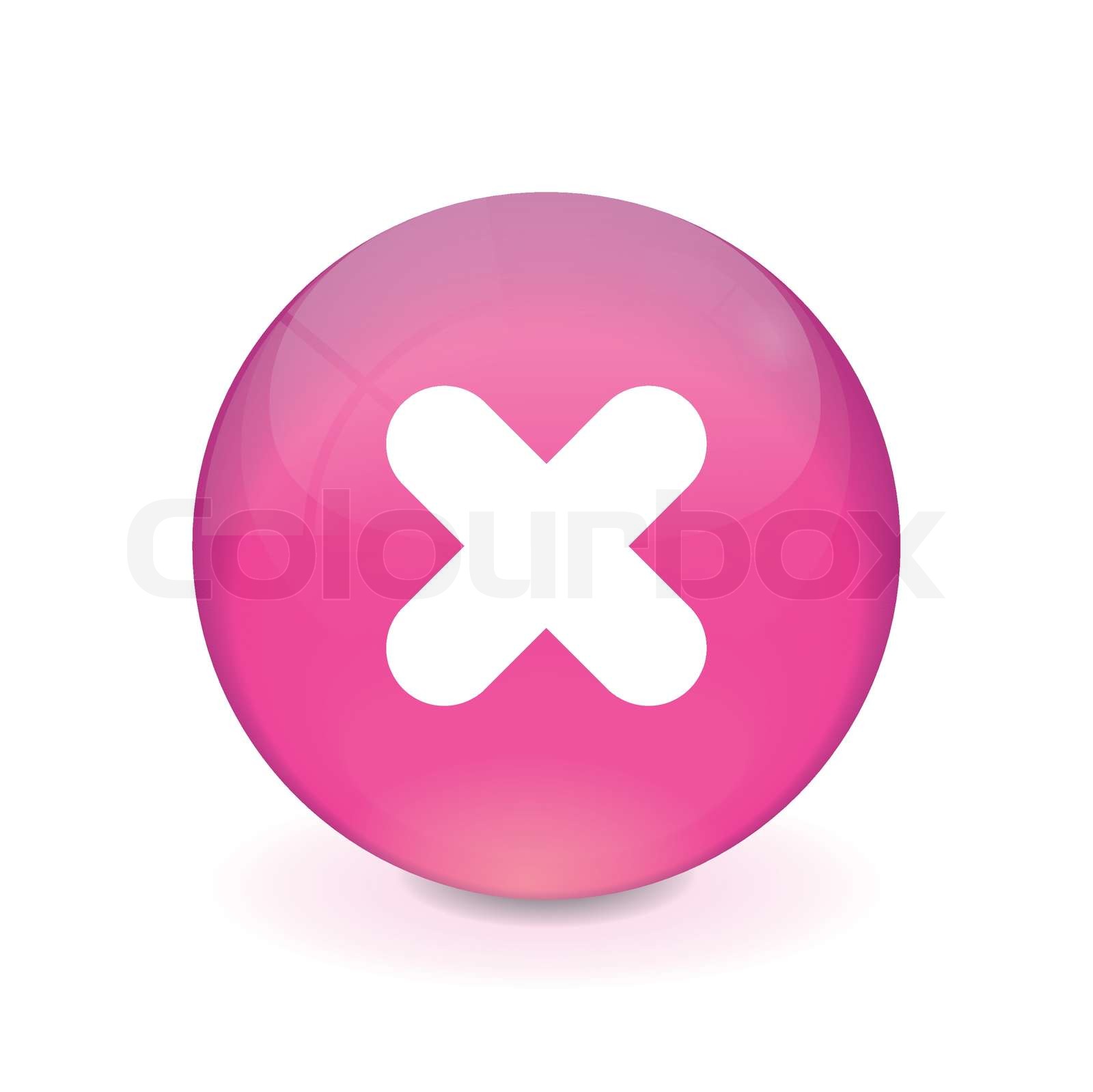 Rund pink knap - kryds ikon | Stock vektor | Colourbox