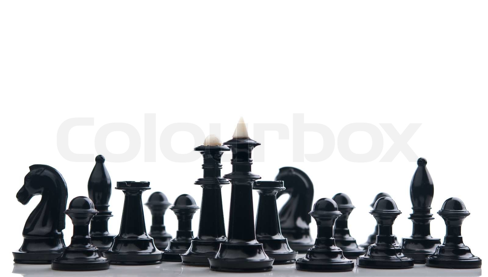 all black chess pieces | Stock image | Colourbox