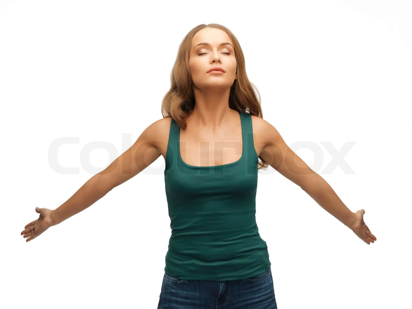 woman spreading hands | Stock image | Colourbox