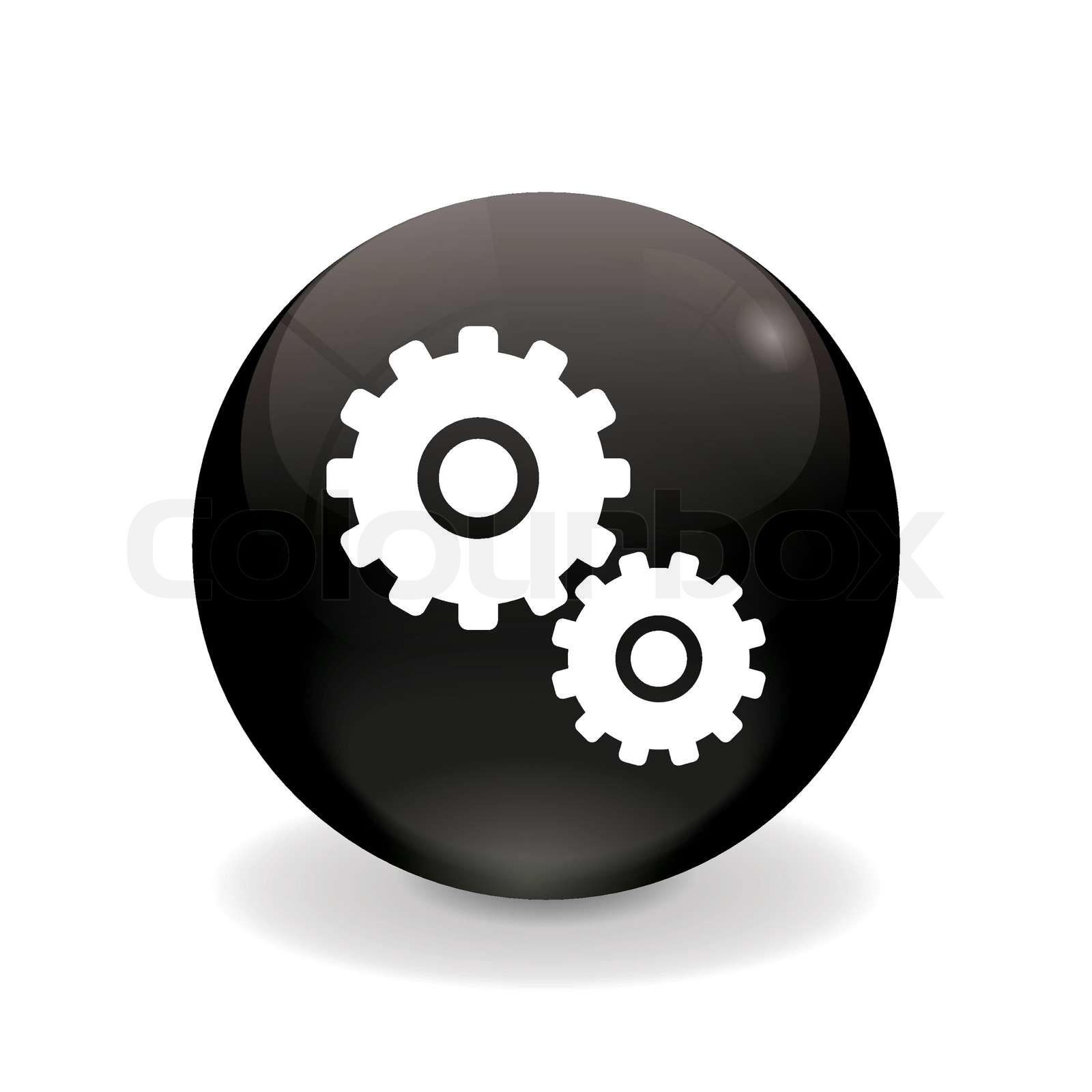 Round black button - gear icon | Stock vector | Colourbox