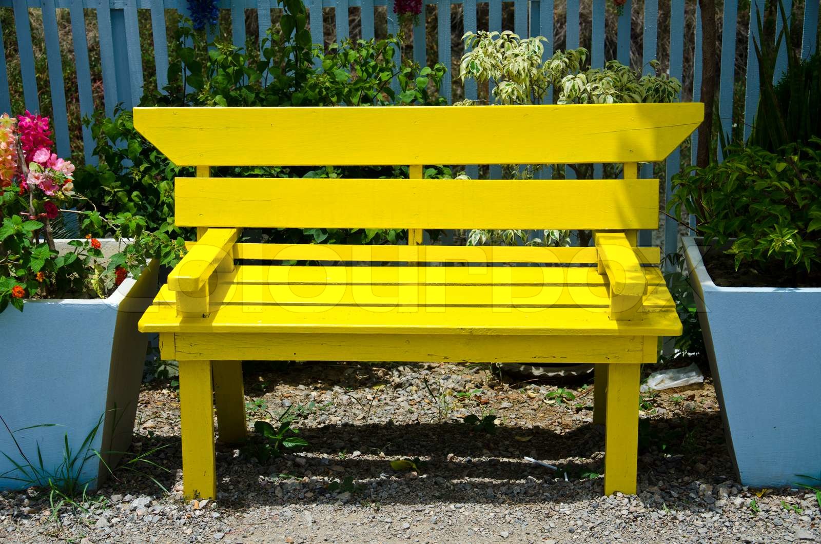 Yellow bench | Stock image | Colourbox