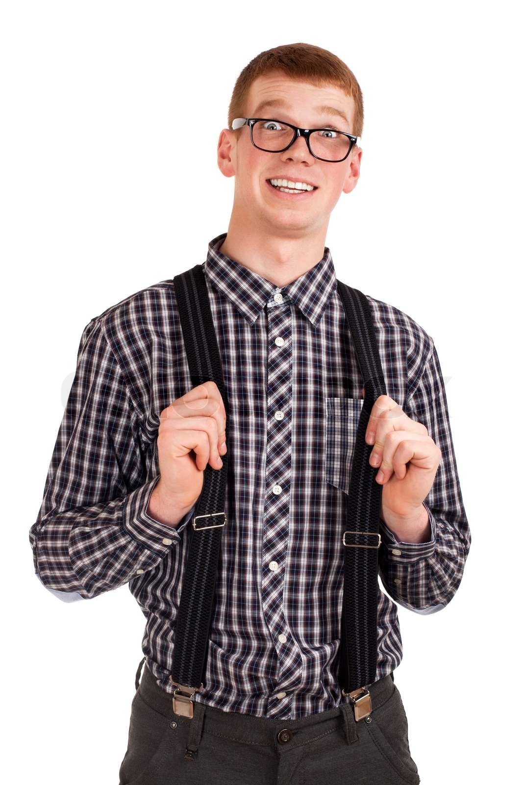 Portrait of a young nerd | Stock image | Colourbox